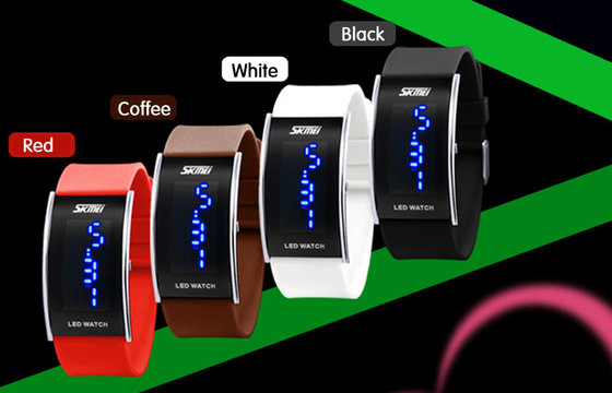 Unisex PU Band LED Digital Wrist Watch 3 ATM Water Resistant