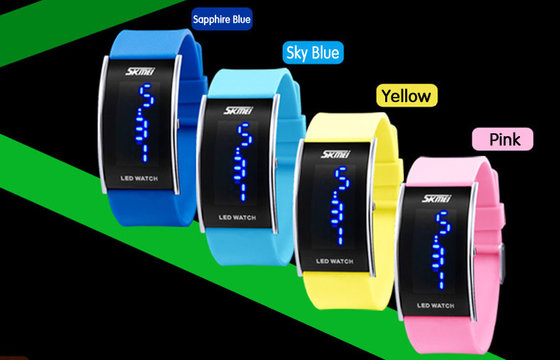 Unisex PU Band LED Digital Wrist Watch 3 ATM Water Resistant
