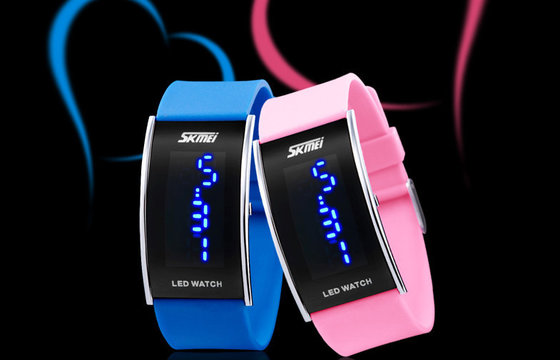 Unisex PU Band LED Digital Wrist Watch 3 ATM Water Resistant