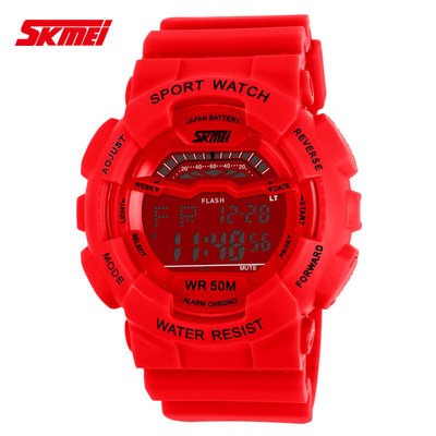 Red Multifunctional plastic Digital Watch sports digital watches dustproof