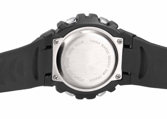 PU Plastic Band Male Multifunction LCD Digital Watches With 3 Atm Waterproof