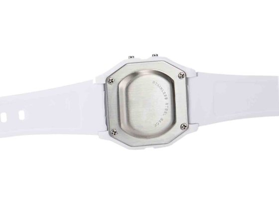 Rectangular White ABS Case Alarm LCD Digital Watches For Girls / Women
