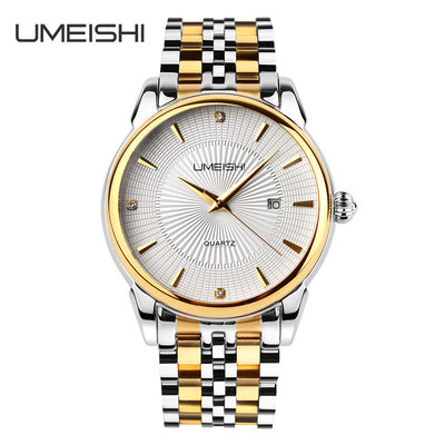 Golden Silver Stainless Steel Business Wrist Watch , Waterproof Men Vogue Business Watches