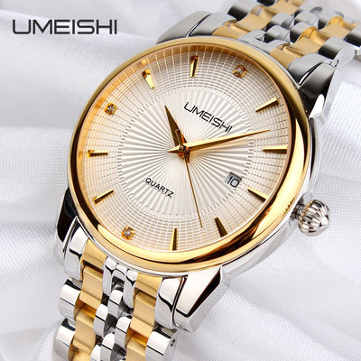 Golden Silver Stainless Steel Business Wrist Watch , Waterproof Men Vogue Business Watches
