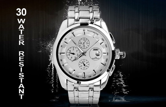 Mens Stainless Steel Quartz Watch 