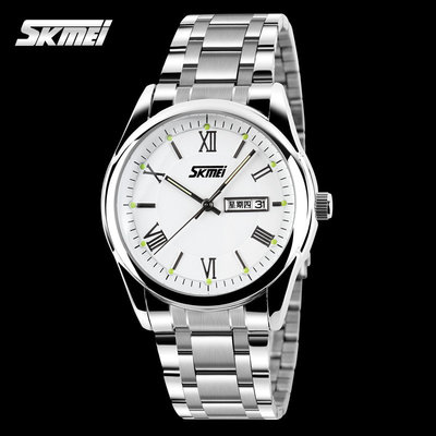 Silver Stainless Steel Quartz Watch Japan Movement , Men's Wrist Watch