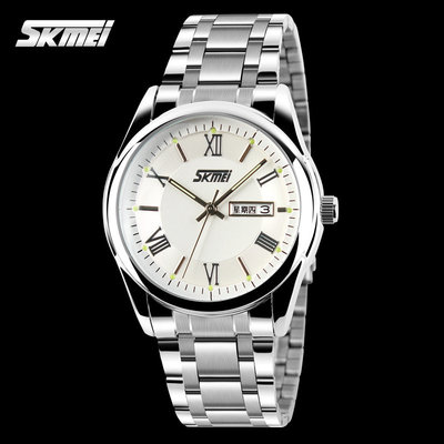 Silver Stainless Steel Quartz Watch Japan Movement , Men's Wrist Watch