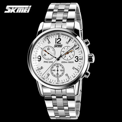 Elegant Stainless Steel Quartz Watch 50m Water Resistant For Business Men