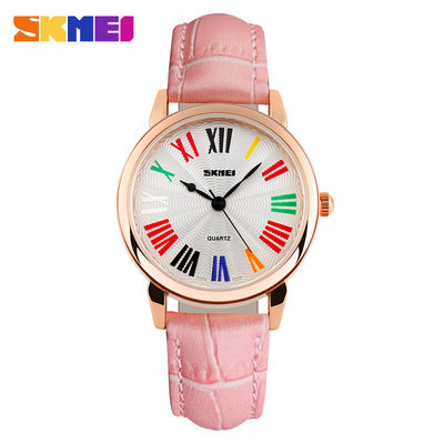 Pink Luxury Urban Fashion Womens Quartz Watches With Logo Printed