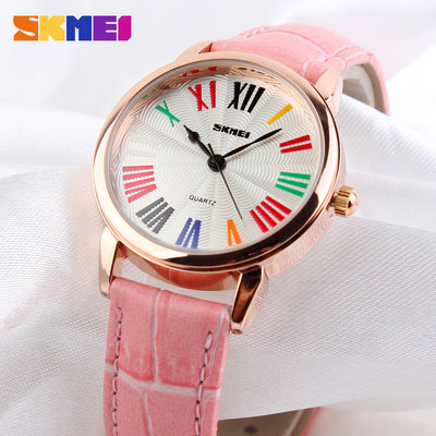 Pink Luxury Urban Fashion Womens Quartz Watches With Logo Printed