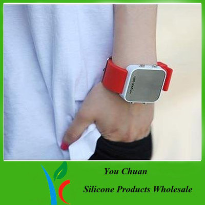Colorful Lights Up Silicone LED Watch For Children / Women With Custom Dial / Logo