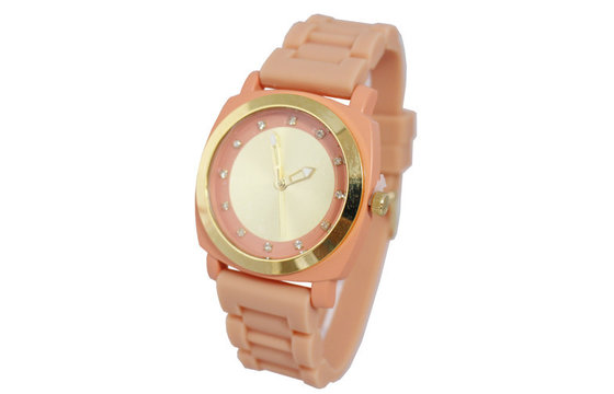 Purple Silicone Womens Quartz Watches Fashion Analog Display Watch
