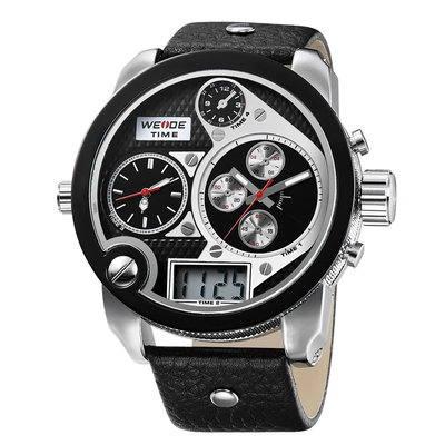 Three time zone waterproof women quartz watch