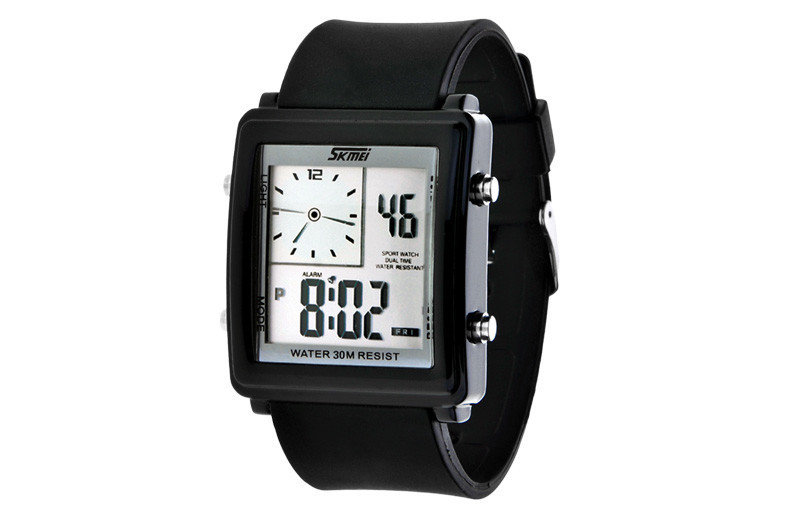 OEM Red Strap LCD Analogue Watch Waterproof LED Display Wristwatch