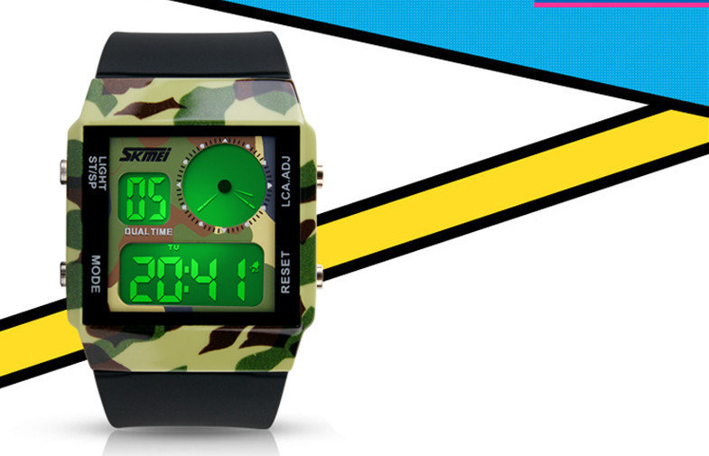 Pink PU Band Battery Powered Liquid Crystal Analogue Watch For Girls