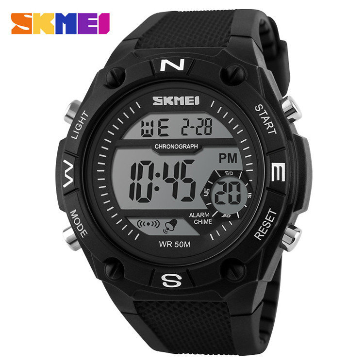 Strong Strap Red Multifunction Sport Watch Chrono Alarm Date Day Flashlight