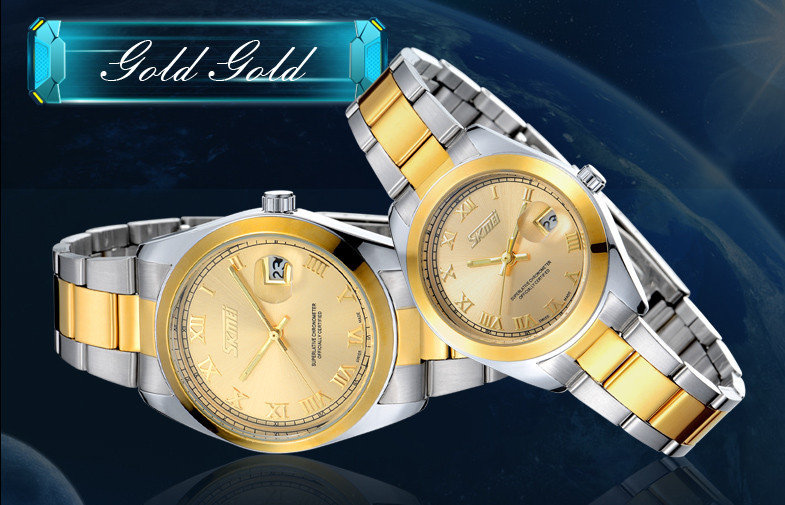 Waterproof Men And Women Stainless Steel Quartz Watches For Anniversary