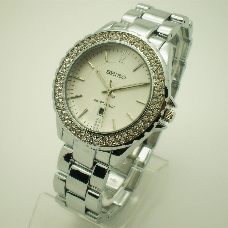 Stainless Steel quartz watches for women , womens wrist watch with diamond
