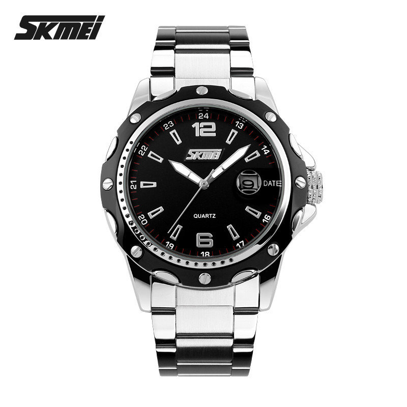 Metal Bracelet Mens Business Analog Quartz Watches Waterproof 50M