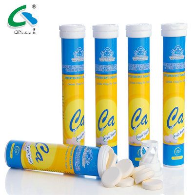 Round Shape Effervescent Energy Tablets / Calcium Fizzy Tablets  With OEM Service
