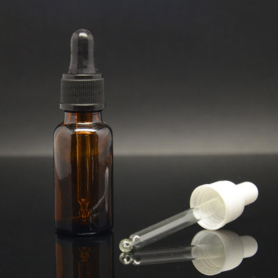 Small 20ml amber glass dropper bottle with Screw cap for Beauty Product