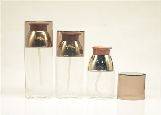 Convenient Cosmetic Gold Silver Foam Pump Bottle , Facial Foam Cleaner Bottle