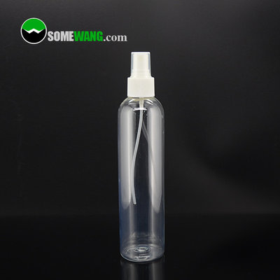 Clear Round Plastic Pet Bottle Plastic Cosmetic Bottles Mist Sprayer