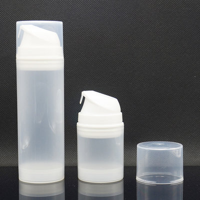5oz 150ml PP Cosmetic Airless Pump Bottle With Snap On Pump Over Cap