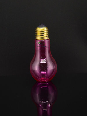 PET Plastic Light Bulb Shape 100ml Empty Cosmetic Bottles With Aluminuim Screw Cap