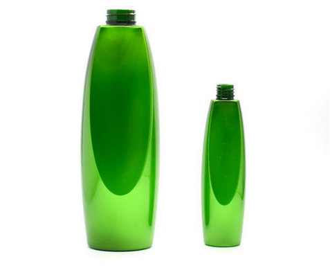 Green Empty Shampoo Bottles / Plastic Cosmetic Containers With Silk Printing Logo