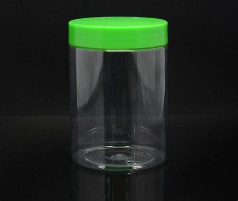 300G Clear Pet Jars With Green Screw Cap / Safety Clear Plastic Jars Snake Packing