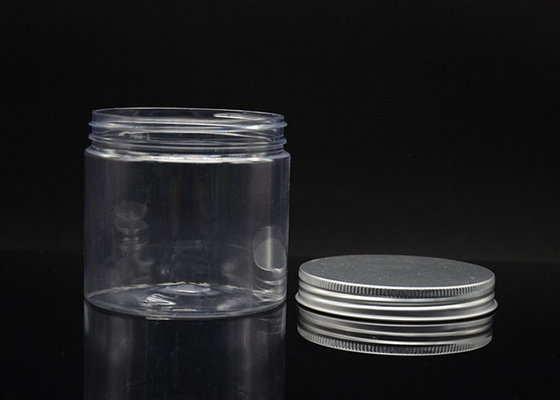 400ml round clear Pet Jars with aluminum cap