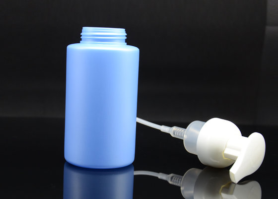 Light Ble cylinder squared Plastic Pump Bottles with foam pump 300ml