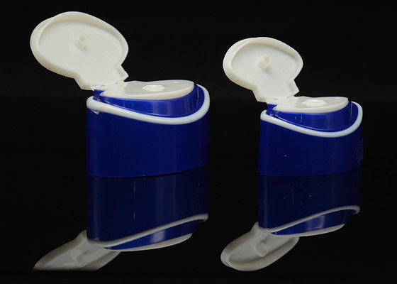 Blue , Red oval colored flip cosmetic bottle caps for PET / PE bottles