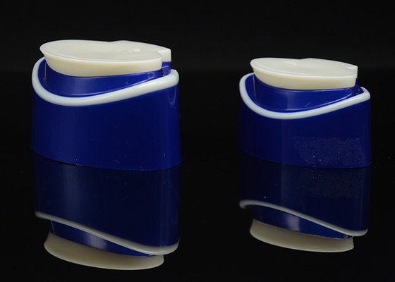 Blue , Red oval colored flip cosmetic bottle caps for PET / PE bottles