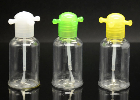 50ml nail polish container Plastic Cosmetic Bottles with brush cap , Blue / Pink / Yellow