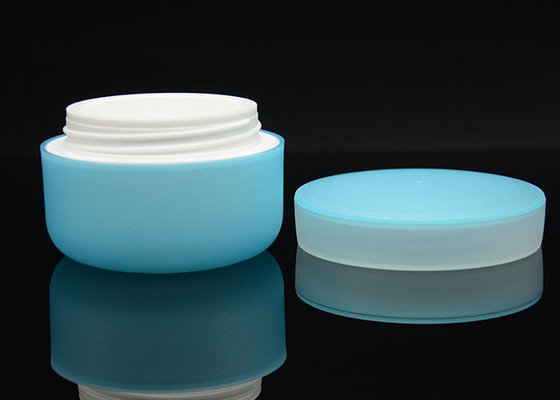 Custom made 50ml blue Cosmetic Jars And Bottles with double wall