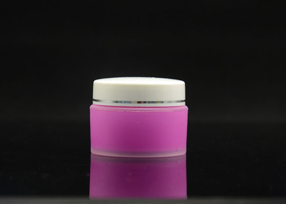 Double - walled Plastic Cosmetic Jars With Lids 20g , White / Rose