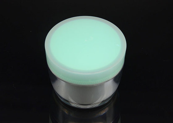 50g Cosmetic Clear Pet Jars With Green Lid , Round Plastic Containers