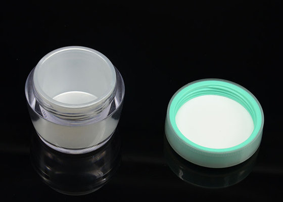 50g Cosmetic Clear Pet Jars With Green Lid , Round Plastic Containers