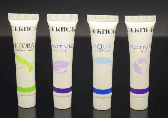 8 ml mini 5 layer High End Cosmetic Packaging tubes plastic , White / Pink