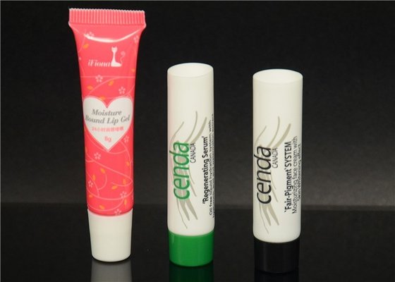 8 ml mini 5 layer High End Cosmetic Packaging tubes plastic , White / Pink
