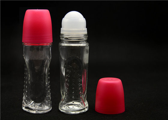Eco Friendly Large 65ml Glass Roll On Deodorant Bottles Cosmetic Packaging