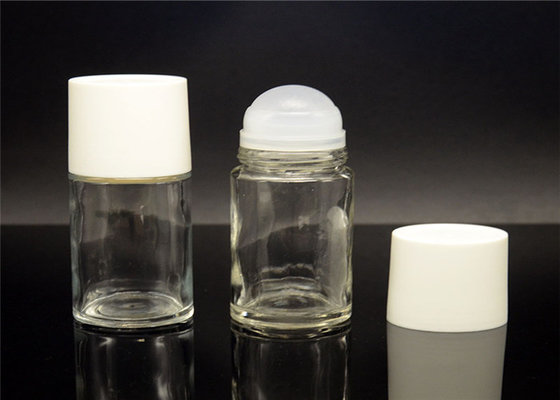 White , Blue 50ml cosmetic roll on bottles for essential oils , 40MM*110MM