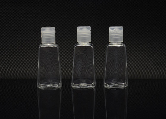 Red 30ml 1 oz Plastic Cosmetic Bottles with silicone holder , PET hand sanitizer bottles