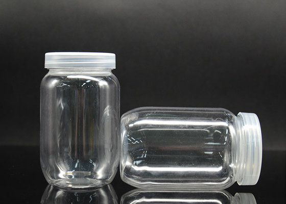 Food grade Small Plastic Clear Cosmetic Jars With Screw On Lids , 240ml