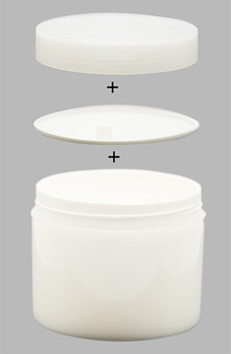 Small White Empty Cosmetic Bottles 10 oz Body Cream Jars With Double Wall