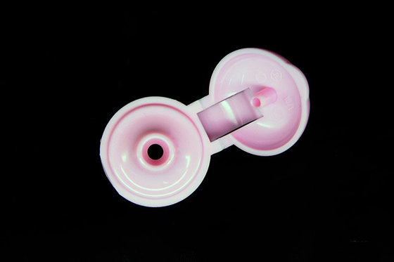 Pink PP ABS AS Plastic Cosmetic Bottle Caps with hot stamp printing