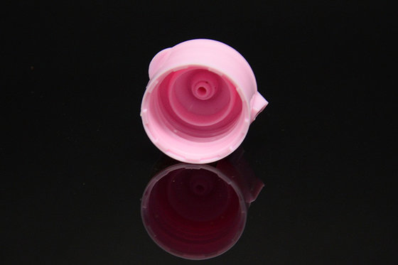 Pink PP ABS AS Plastic Cosmetic Bottle Caps with hot stamp printing