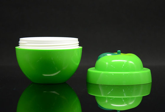 55ml Small Green Plastic Cream Jars Apple shaped Cosmetic packaging
